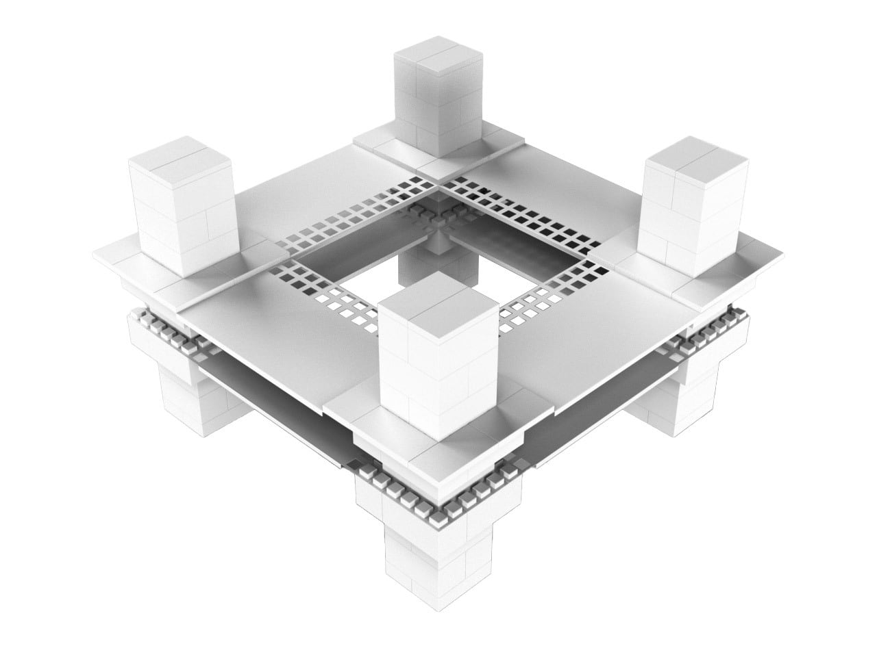 EverBlock Elaborate Catering Station with Pillars Kit | 6’ 6” x 6’ 6” x ...