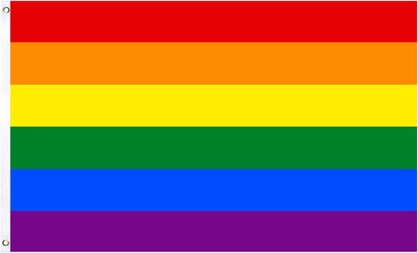 Rainbow Pride Flag 6 Stripes 3x5ft - Staont Flag Vivid Color and UV ...