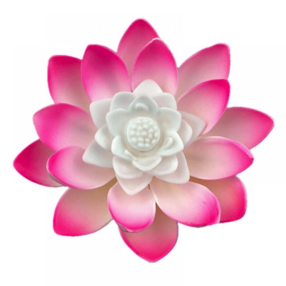 Artificial Lotus Flower LED Light Buddha Wishing Lamp Home Garden Party ...