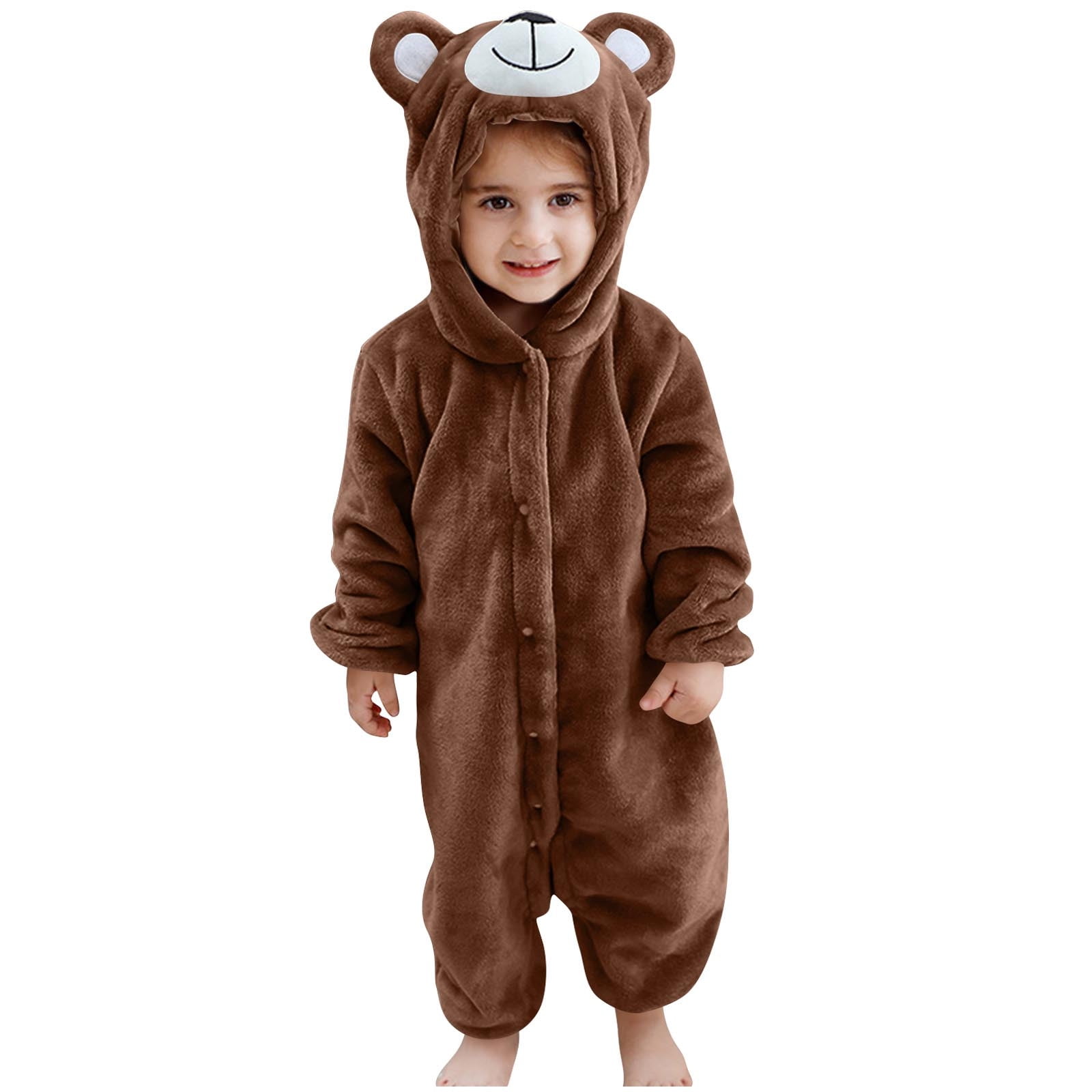 Click here for Floleo Girls Boys Long Sleeve Hooded Bear Jumpsuit... prices