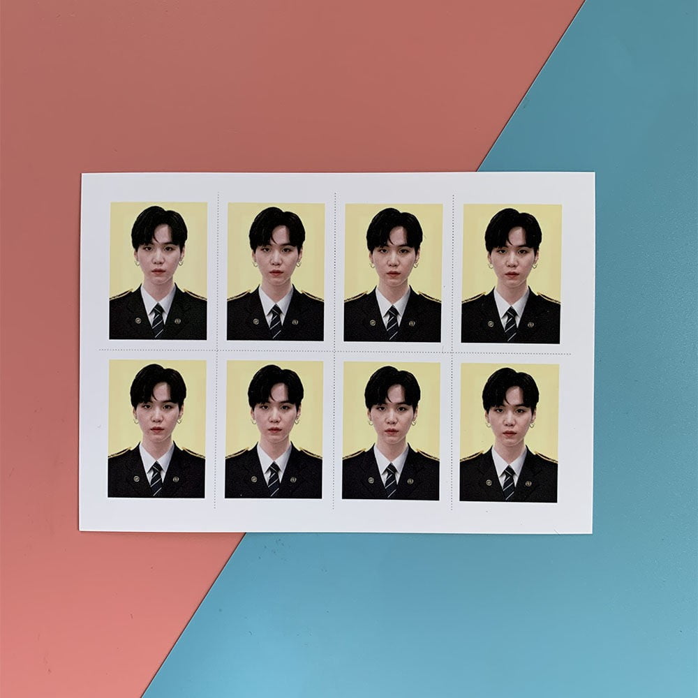 BTS Uniforme Foto ID De Una Pulgada Pasaporte SUGA JIMINBTS Documento 3 ...