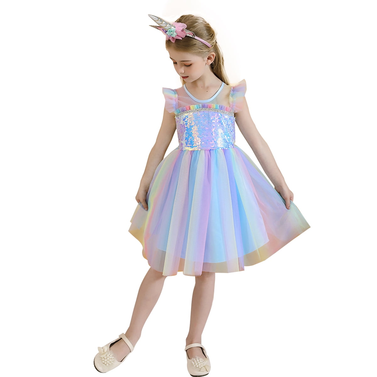 Click here for Hawee Girls Unicorn Costume With Rainbow Tutu Dres... prices