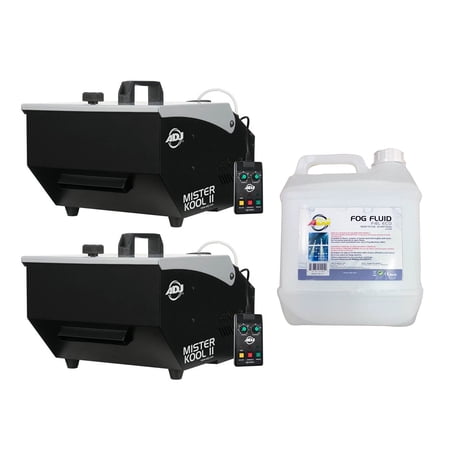 American DJ Mister Kool II Fog Machine (2 Pk) and ECO-FOG Smoke Juice ...