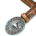 YUUZONE Vintage Western Belt Longhorn Bull Belt Buckle Belt Cowboy Belt ...