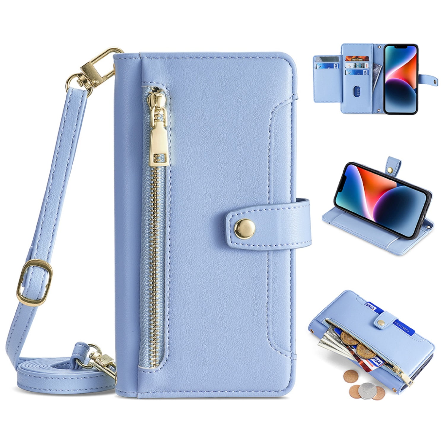 ELEHOLD Zipper Wallet Case for Samsung Galaxy S23 Ultra 6.8 Inch with ...