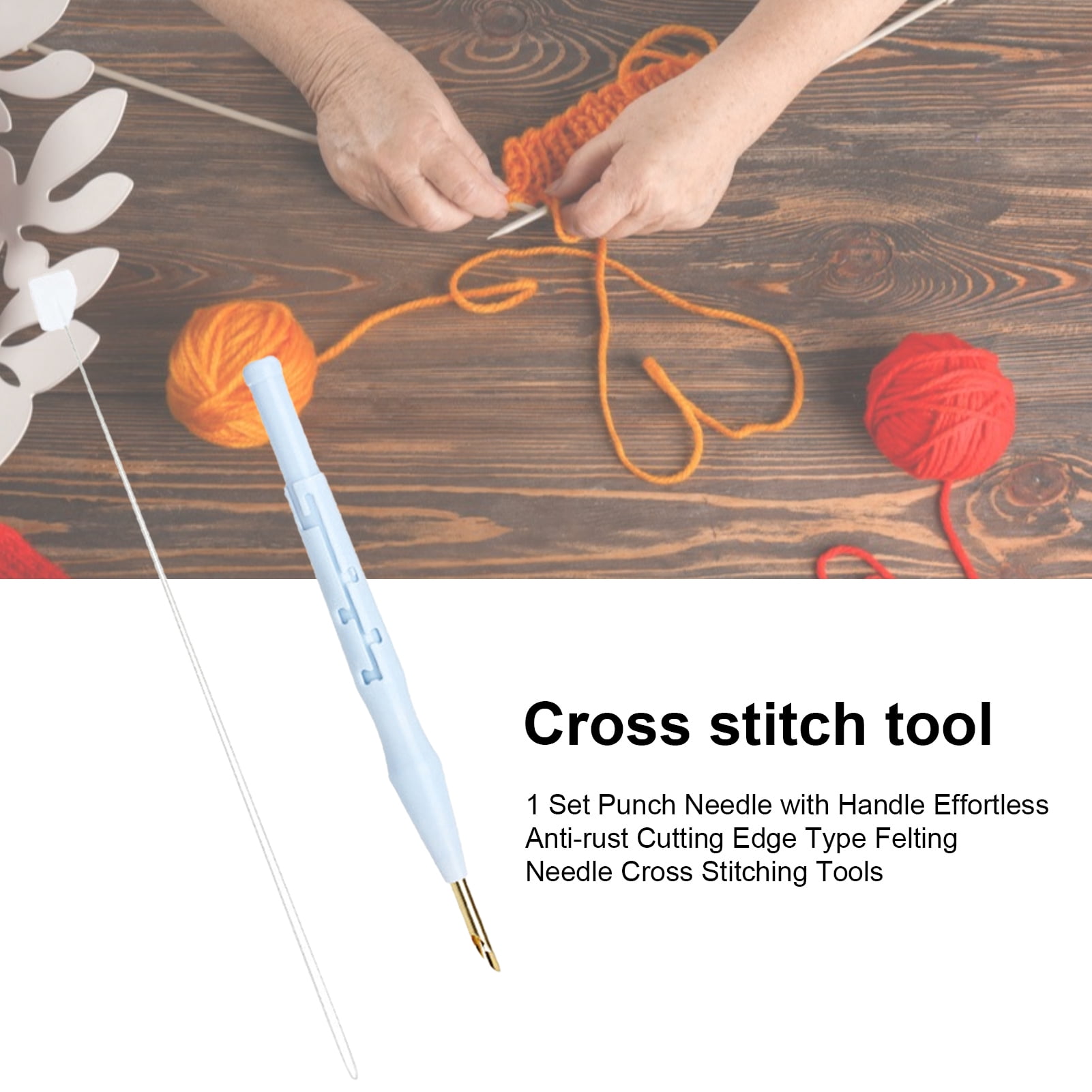 Hesroicy 1 Set Punch Needle with Handle Effortless Anti-rust Cutting ...