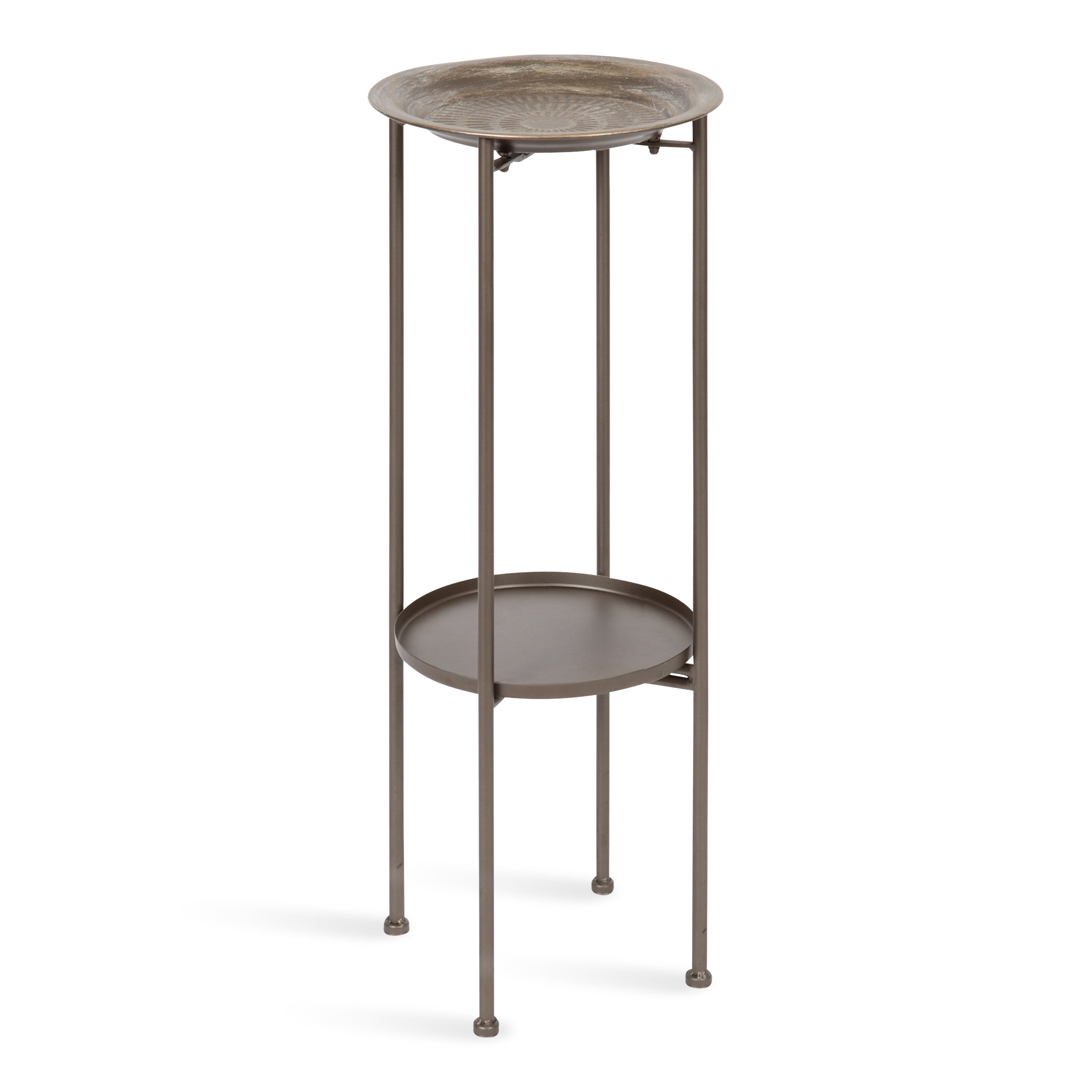 Kate and Laurel Mahdavi Modern Plant Stand Table, 12 x 12 x 27, Pewter ...