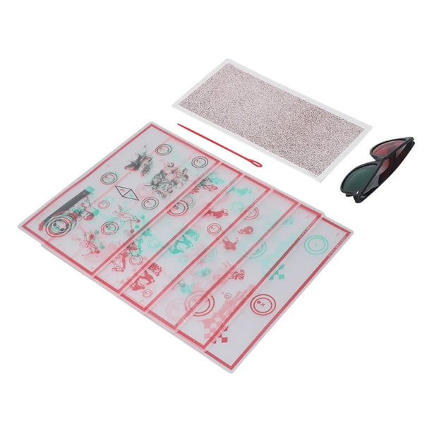 Red Green Fixed Tranaglyph, Interference Film PVC Low Vision Test Chart ...