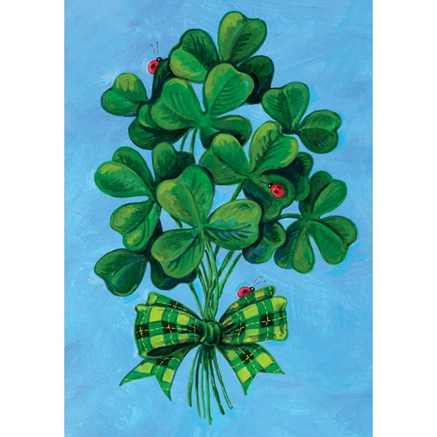 Toland Home Garden Shamrock Bouquet St Pats St Patricks Day Flag Double ...