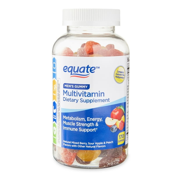Equate Men's Multivitamin Gummy Supplement, 170 Count - Walmart.com