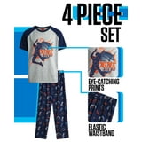 Tuff Guys Boys Pajama Set - 4 Piece Short Sleeve Sleep Shirt and Kids ...