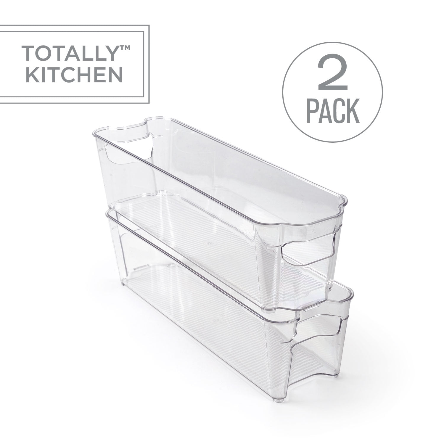 Totally Kitchen Clear Plastic Stackable Storage Bins with Carrying ...