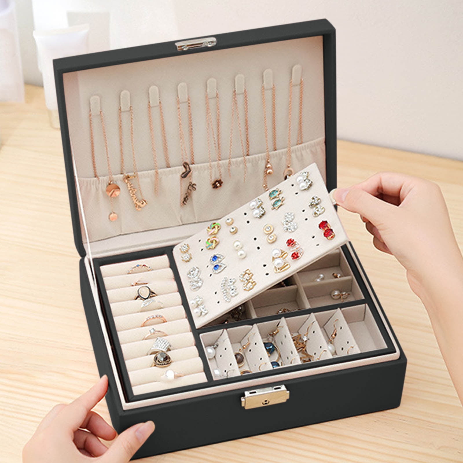 Click here for Mtvxesu Jewelry Box Jewelry Organizer Box Leather... prices