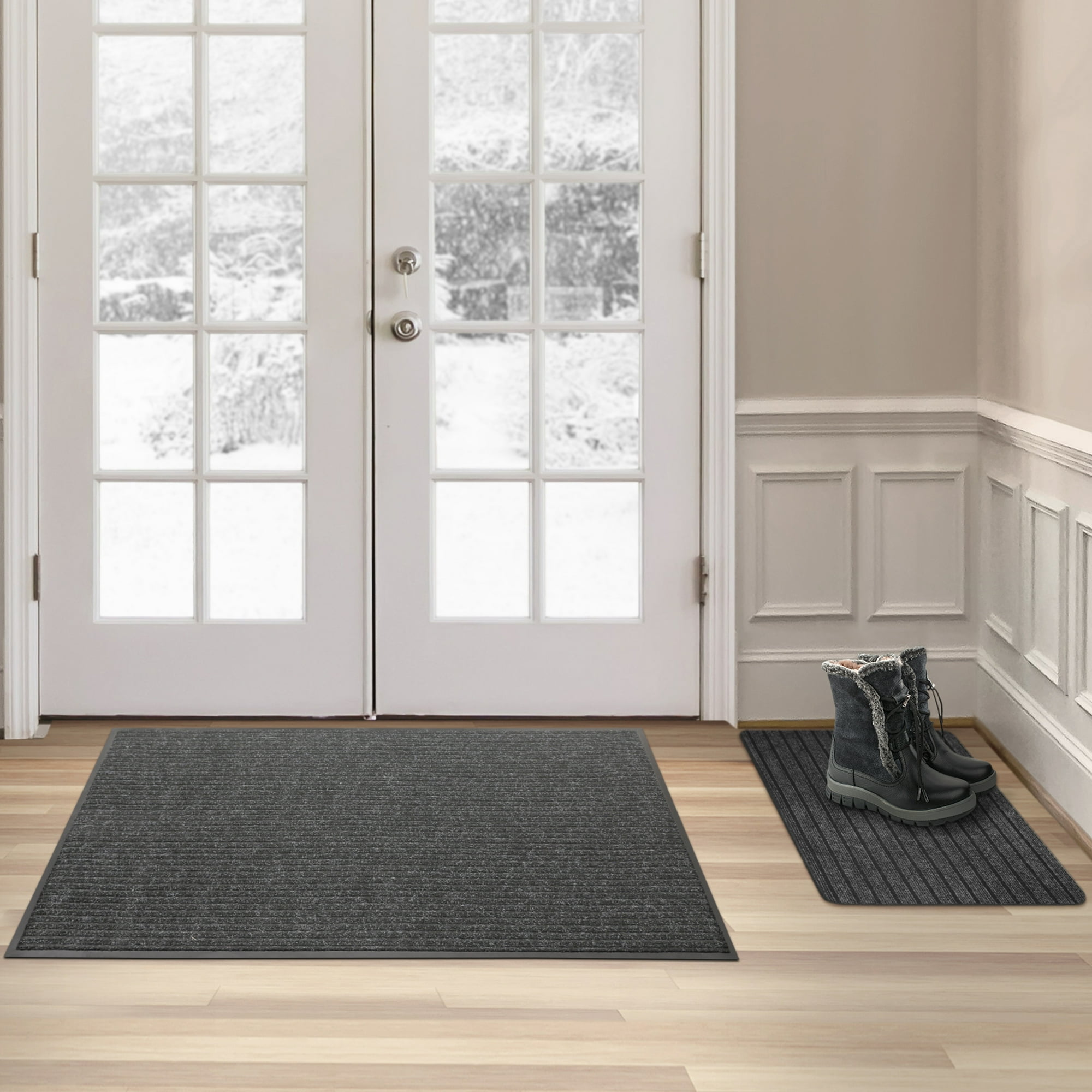 Click here for Stepguard Bogo Set 30 X 48 Ribbed Charcoal Needlep... prices