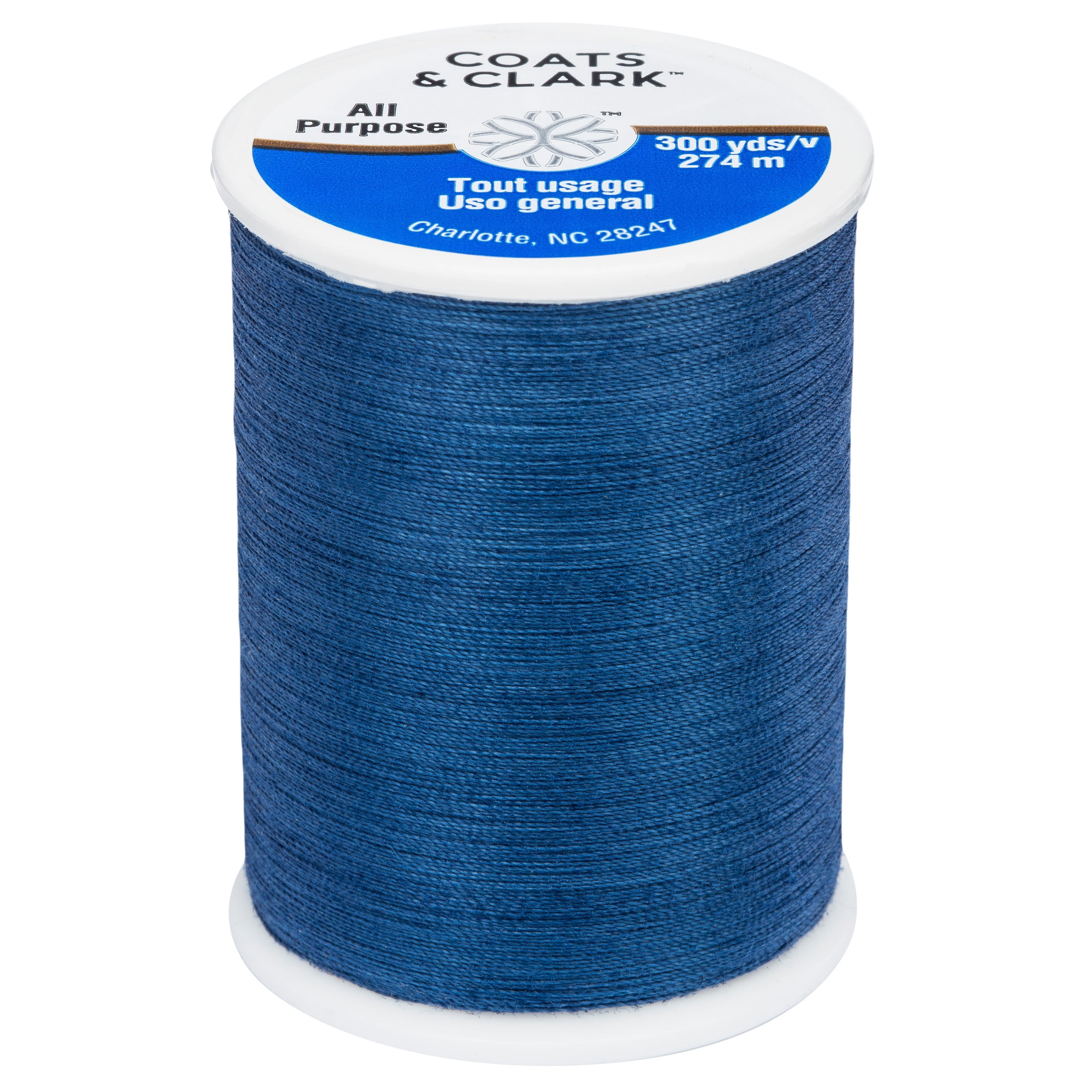 Coats & Clark All Purpose Blue Chip Polyester Thread, 300 Yards ...