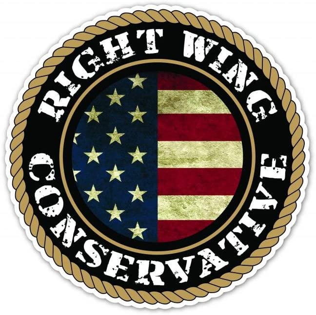 (PACK OF 5 STICKERS) Right Wing Conservative Patriotic USA Flag Vinyl ...