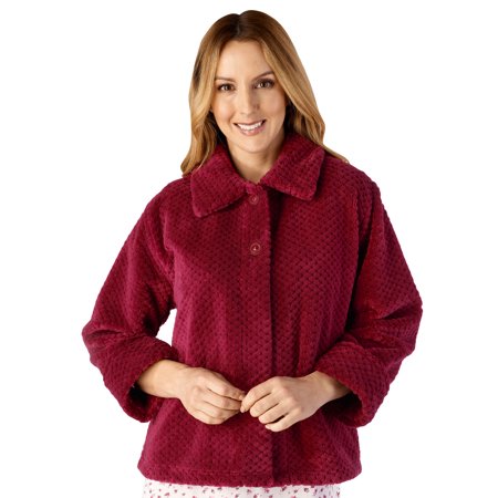Slenderella BJ4325 Housecoats Raspberry Red Bedjacket XLge | Walmart Canada