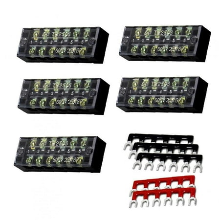 Terminal Block Strip Dual Row Wire Screw Barrier Power Terminal ...