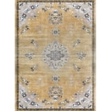 Beverly Rug Machine Washable Easy Cleaning Indoor Non-Slip Rugs Yellow ...