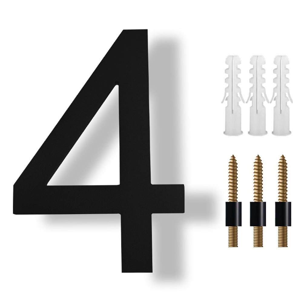 Fule 8 inch Modern Floating House Numbers Large Black Shadow Home ...