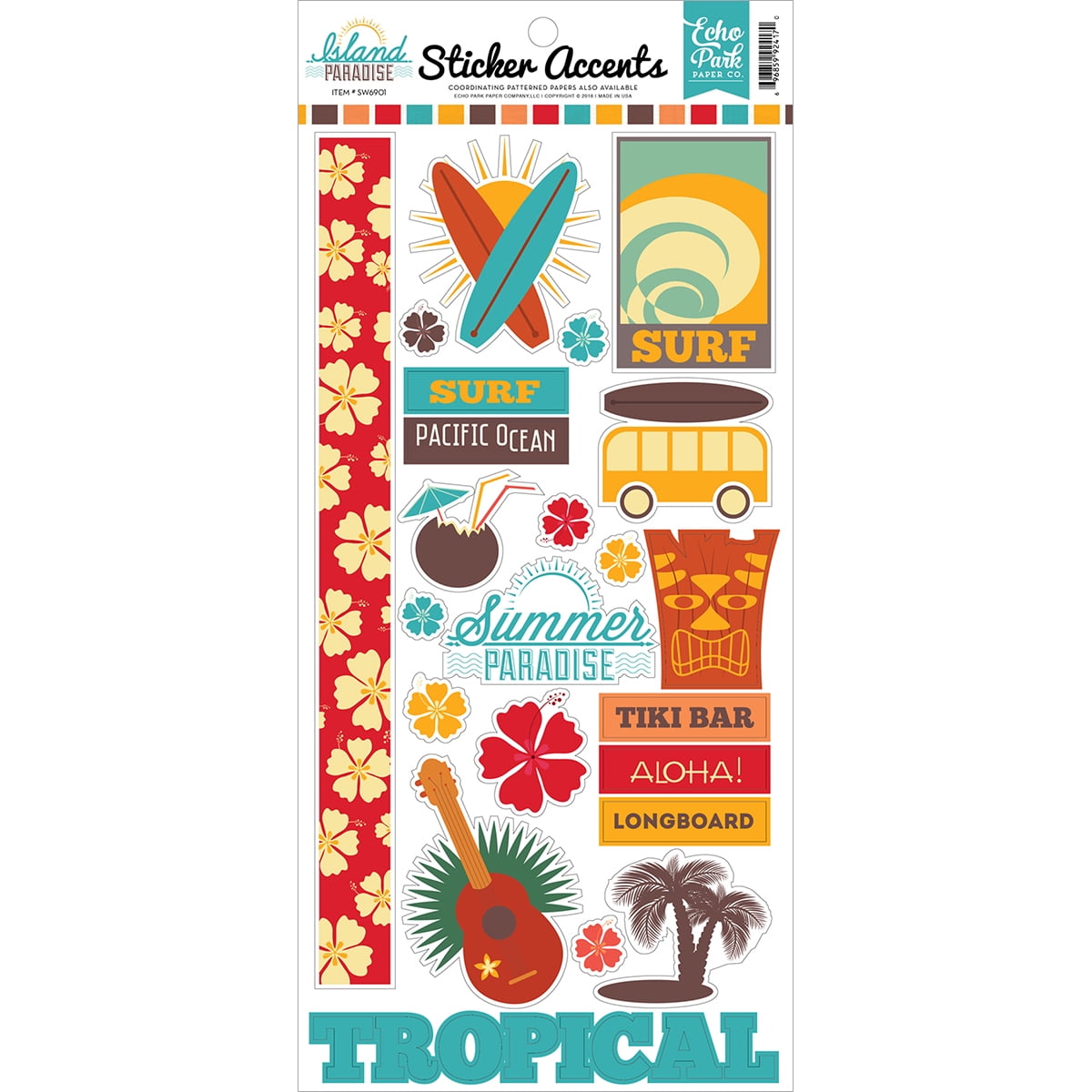 Island Paradise Stickers 6"X13"- - Walmart.com