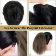 Pandaie 10 Inch Straight Ponytail Extension for Black Women Natural ...