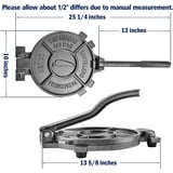 "ARC Large Round Flour Machine, 10"" Cast Iron Tortilla Press with 100 ...
