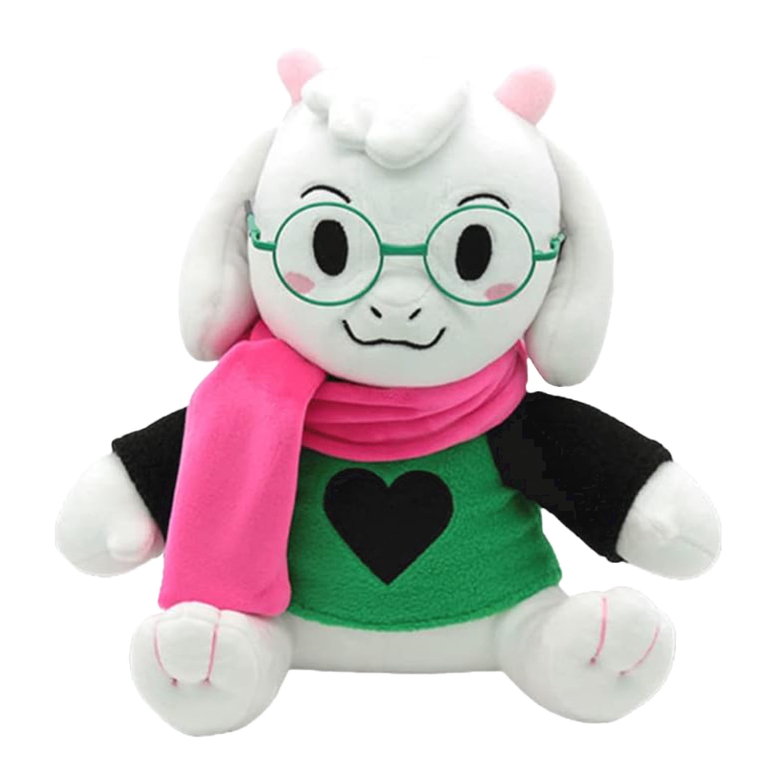 Jinpo Deltarune Ralsei Plush Toy 25cm Kawaii Ralsei Fufu Plush Stuffed Toys  Gift For Fans & Child For Christmas Birthday Halloween white(Green-Glasse