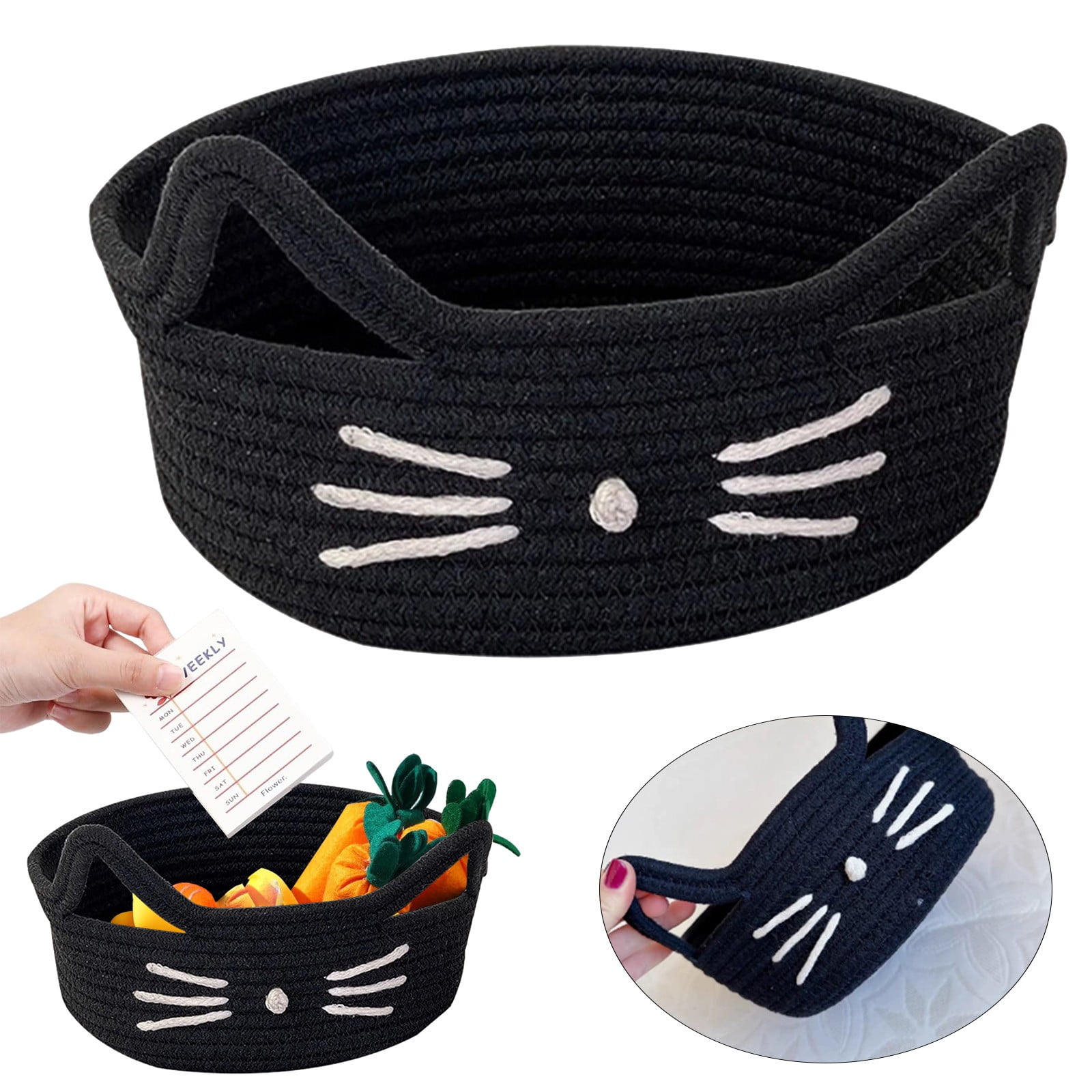 Click here for Apeya Cat Toy Storage Basket-Shallow Fabric Style... prices