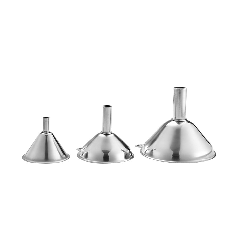 3PCS Stainless Steel Funnel Spices Essentail Oil Flask Funnel Wine ...