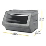 Whitmor Stackable window storage box 14" x 15" x 10" Crosshatch, Gray ...
