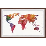 Colored Map Framed Painting Print - Walmart.com
