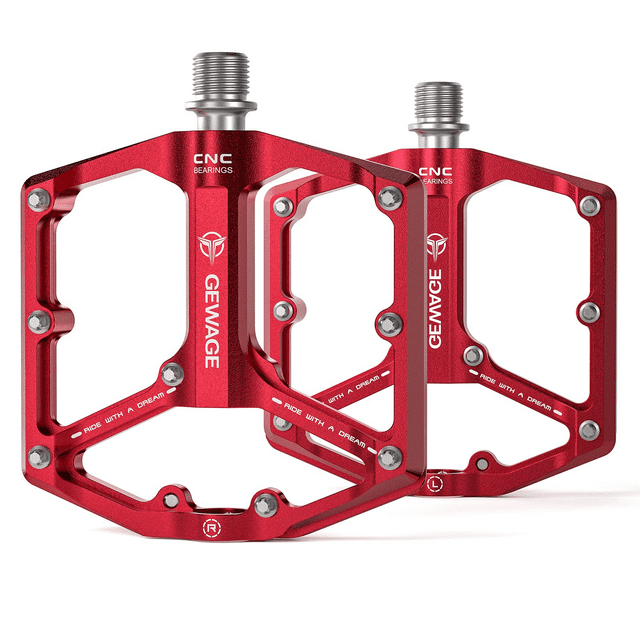 MTB/Road Bike Pedals - Aluminum Platform with 3 Bearings, 9/16” CNC ...