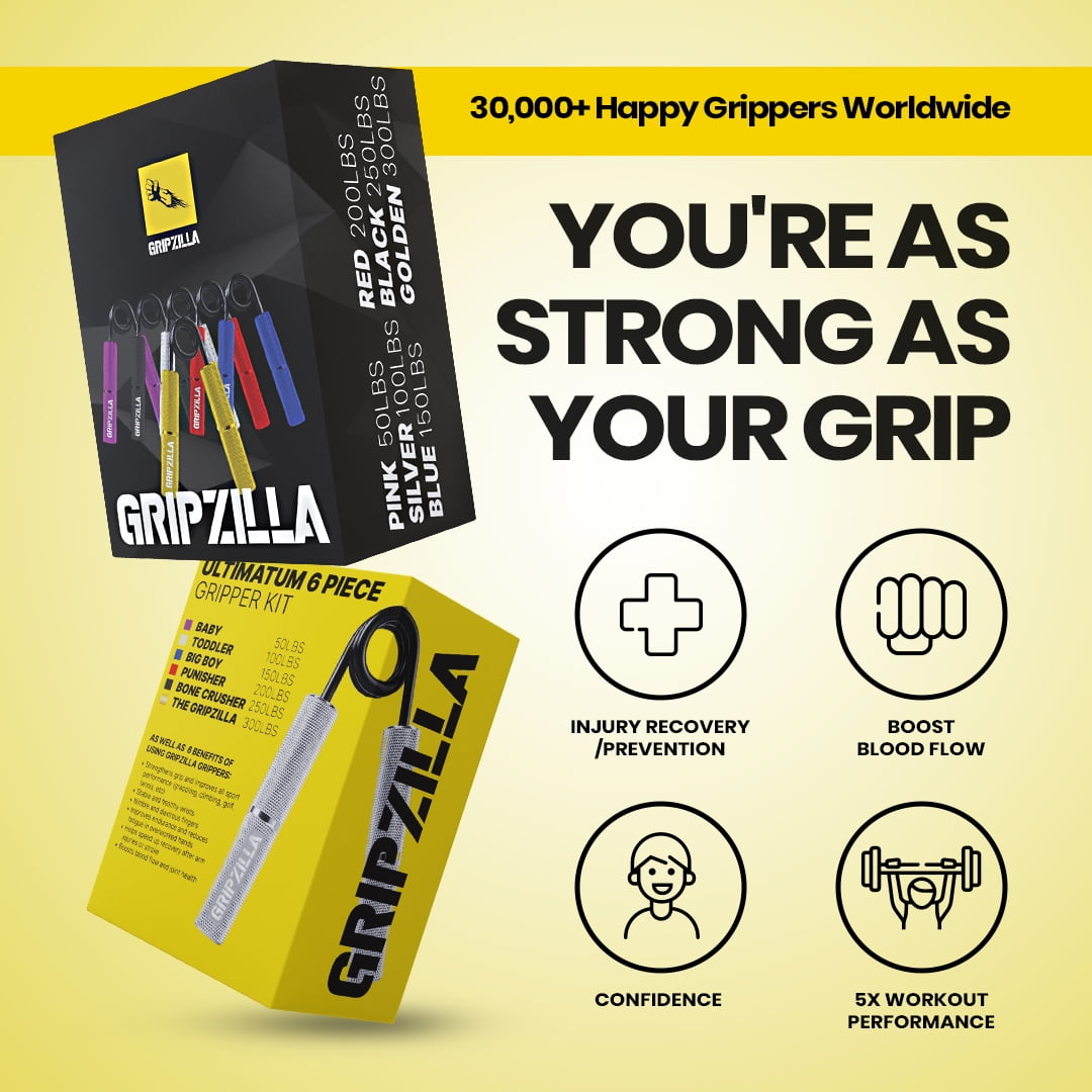 Buy Gripzilla ULTIMATUM Hand Grip Strengthener Workout Kit, 50-300LB ...