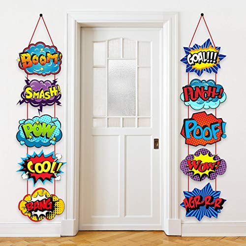 Large Hero Action Sign Cutouts Super Fun Hero Theme Party Supplies Door ...
