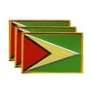 PACK of 3 Guyana Flag Patches 3.50" x 2.25", Guyanese Embroidered Iron On or Sew On Flag Patch ...
