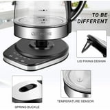 QUEENSENSE 1.7L Blue LED Light Electric Hot Water Glass Kettles ...