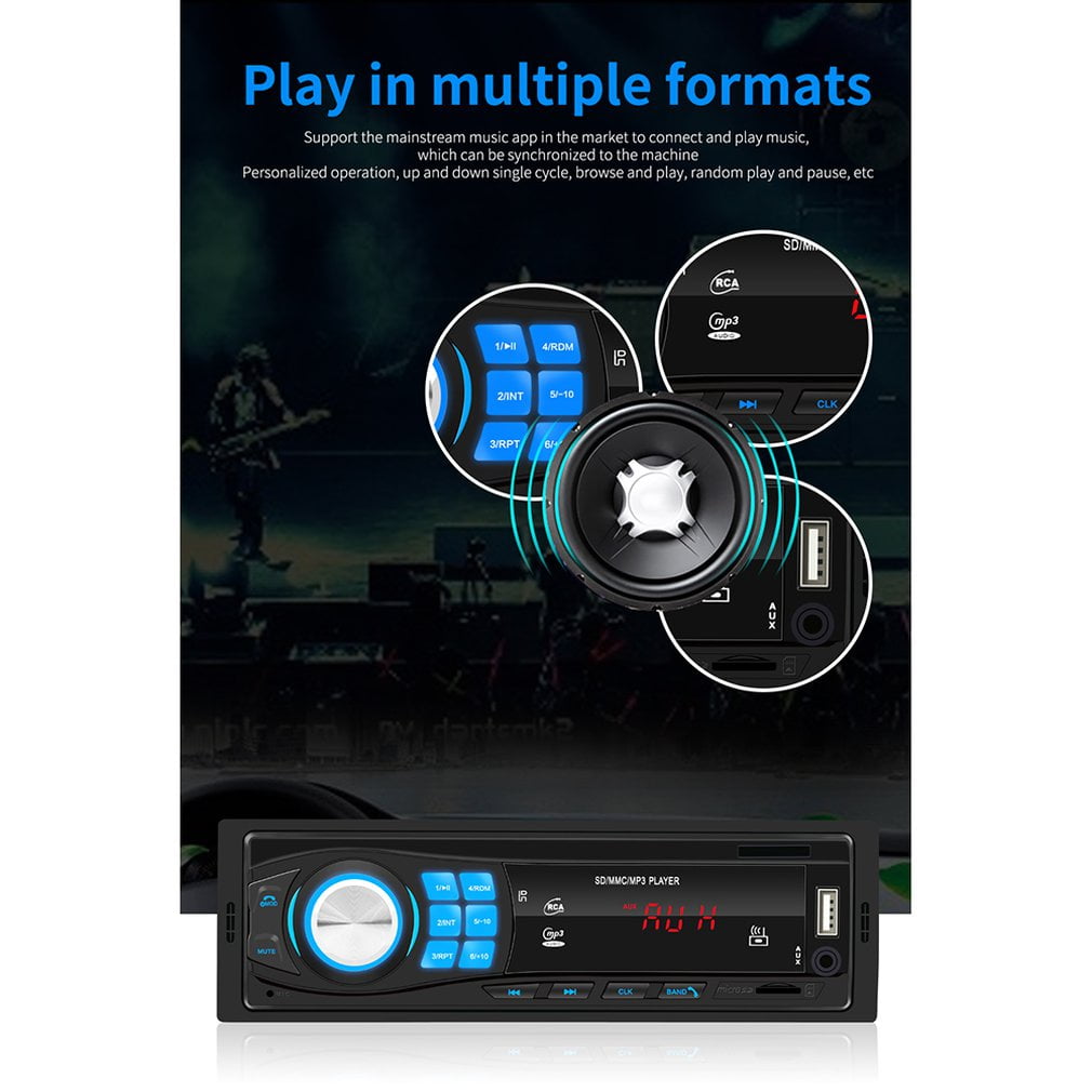 Car Radio 12V Car Stereo Radio U Disk FM Aux-IN Input Receiver SD USB ...