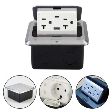 Brass Plated Concealed Receptacle Floor Box Kit - Walmart.com