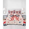 Full Size Quilt Bedding Set, Patriotic USA Flag Reversible Summer Quilt ...