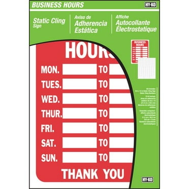 SignMission Z-Business Hours 12 in. Business Hours Sign - Walmart.com