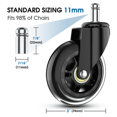 Stealtho Heavy Duty Swivel Office Chair Caster Wheels, Non-Marking ...