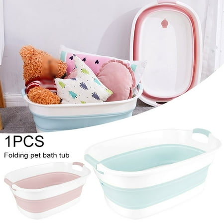 Folding Pet Bathtub Portable Baby Wash Basin Collapsible Laundry Basket ...