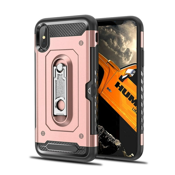 Perfect Fit Hybrid Case for iPhone X Heavy Duty with Built-In Stand and ...
