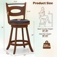 Costway 24" Height Set of 2 Bar Stools 360° Swivel Dining Chairs Solid ...