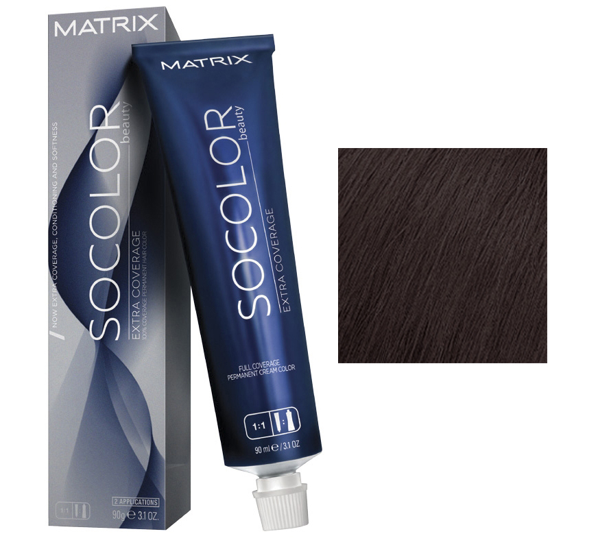 Matrix Socolor Extra Coverage LARGE Haircolor (3 oz) - 504NA - Dark ...