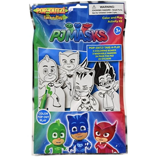 pj masks take n play foil bag 4 coloring boards 3 markers and 25 ...