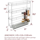 OCG 4-Tier Pantry Cabinet Shelving, Slim Wire Baskets Organizer (8"W x ...