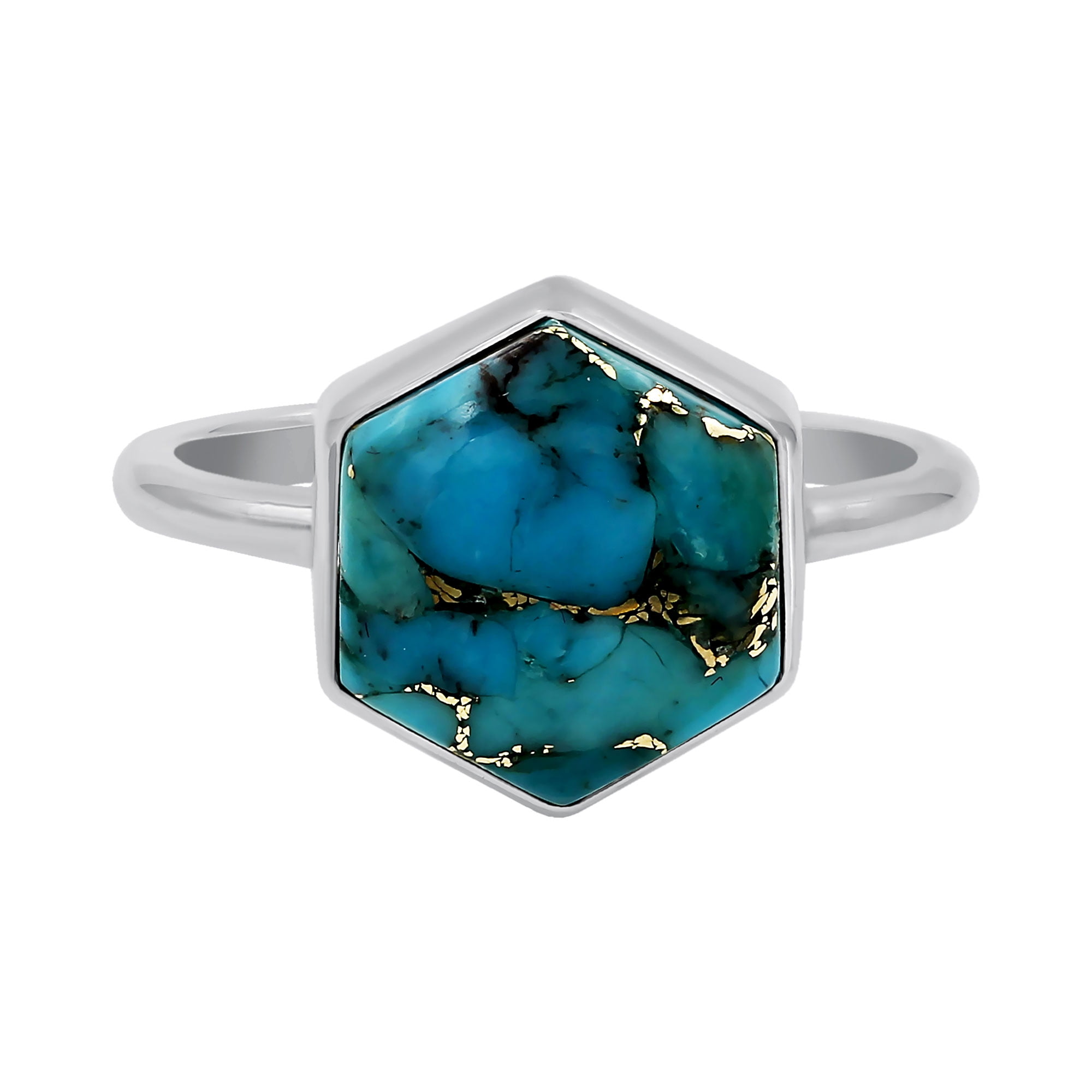 FASHIONQ RETAIL 925 Silver Ring For Women - Southwest Girls Blue Copper ...