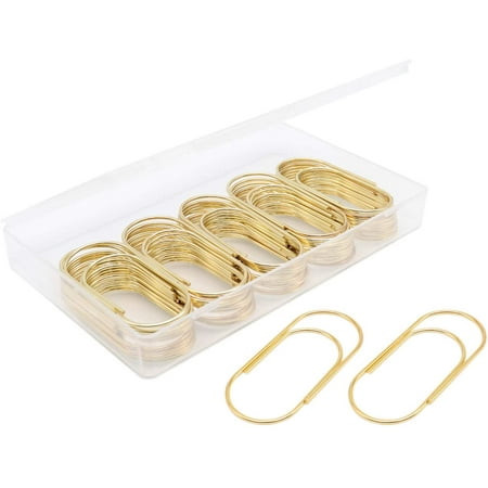 ZMLEVE Gold Paper Clips, Jumbo/Large, Non-Skid and Smooth, 50 Clips/Box ...